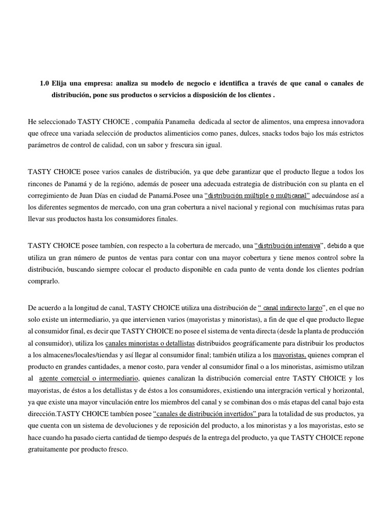 Caso Tasty Choice | PDF | Al por menor | Producto (Negocio)