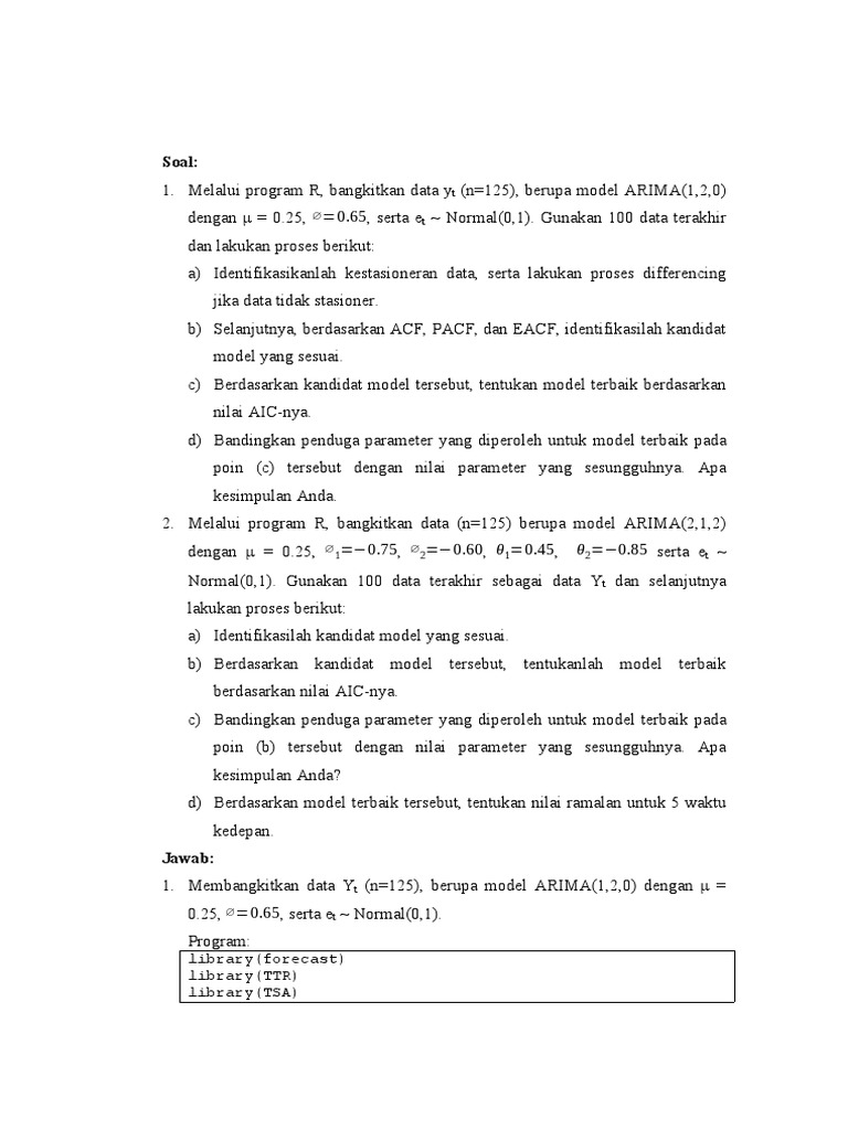 Analisis Model ARIMA dengan R | PDF