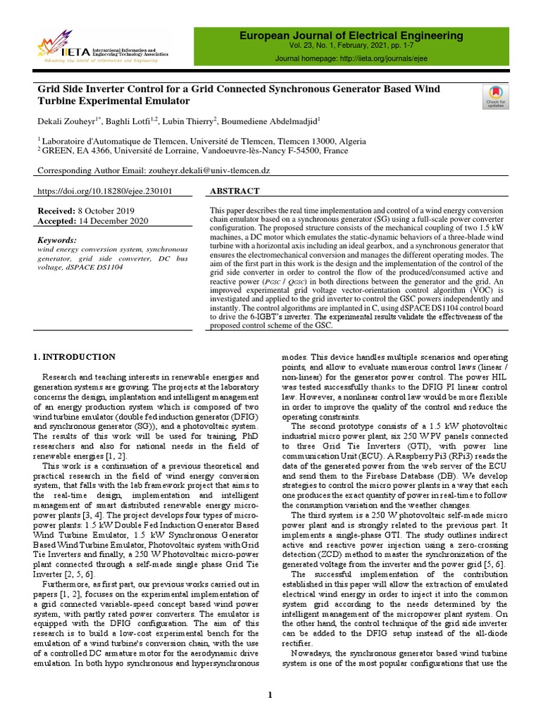 Ejee - 2021 - 23.01 - 01 | PDF | Power Inverter | Electric Generator
