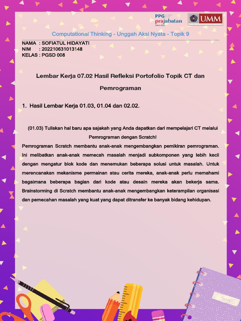 t9 - Unggah Tugas Aksi Nyata - CT - Sofiatul Hidayati | PDF