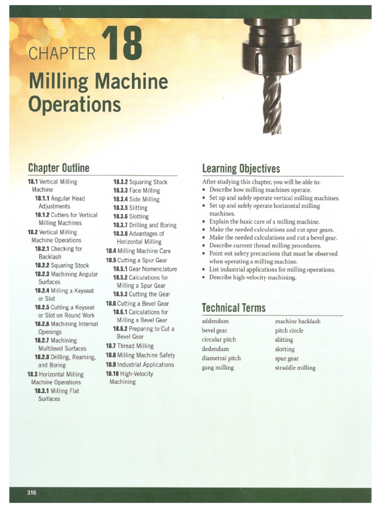 2 - Milling Machine Operations Chapter 18 Pages 316 - 322 | PDF