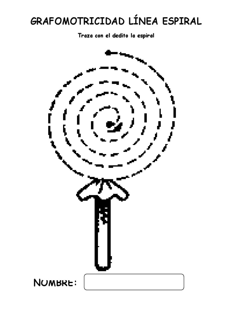 Grafomotricidad Línea Espiral Con Puntos | PDF