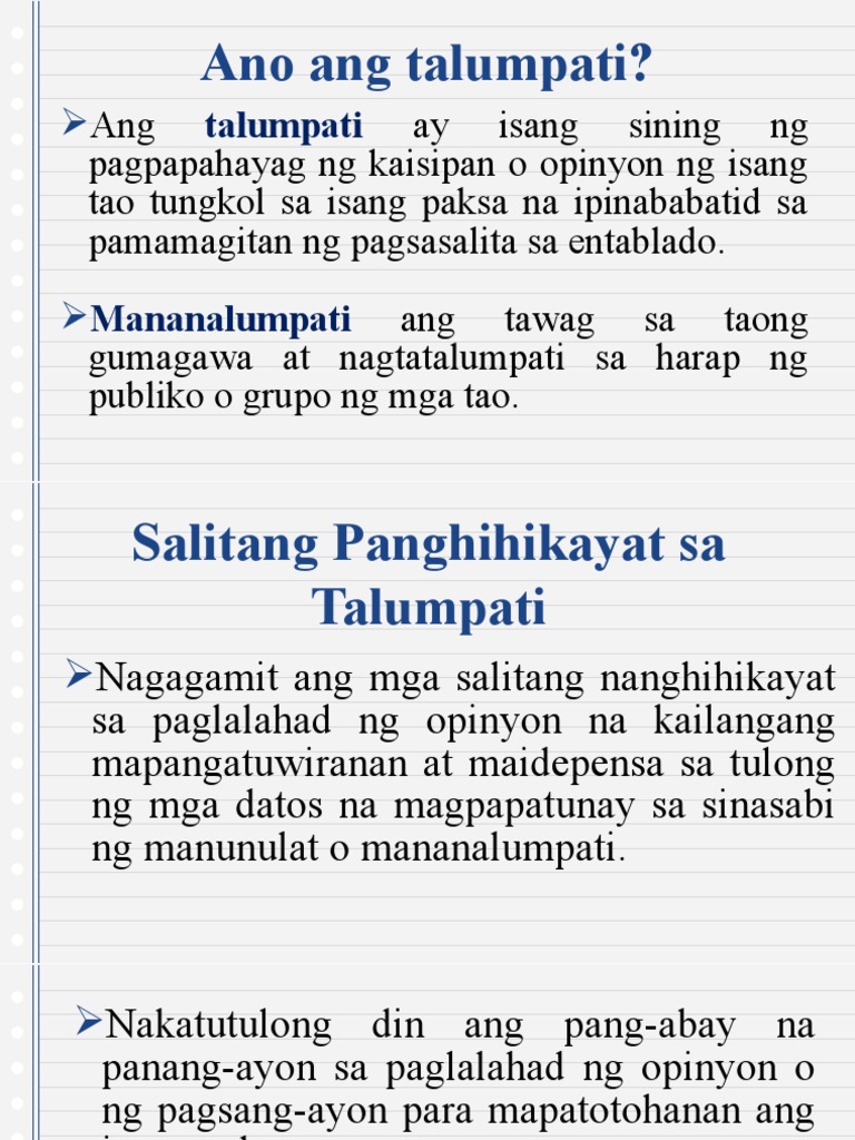 Q4W5 Talumpating Nanghihikayat | PDF