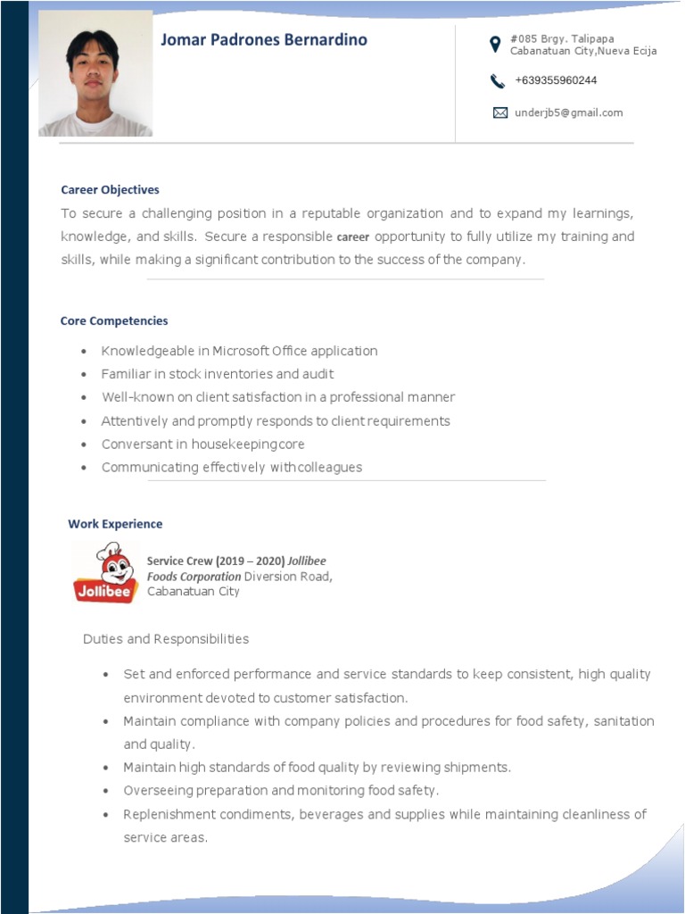 Jomar Resume | PDF