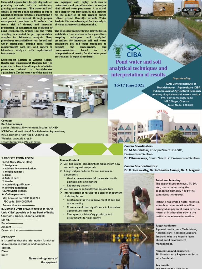 Pond Water And Soil Analytical Techniques And Interpretation Of Results