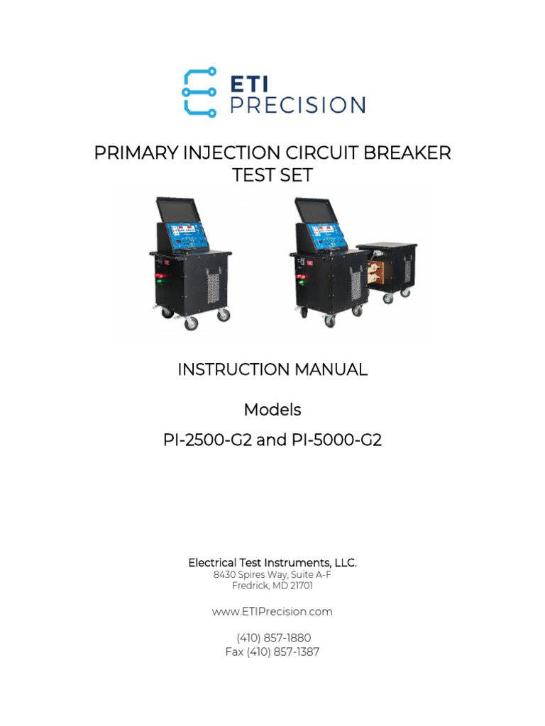 PI 2500 and PI 5000 G2 Manual Mac 21 R23 | PDF | Transformer | Relay