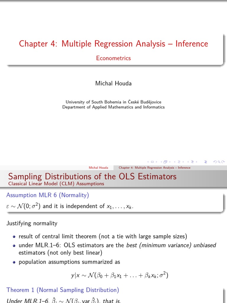 MLR Assumptions in Regression Analysis | PDF | Regression Analysis | Statistics