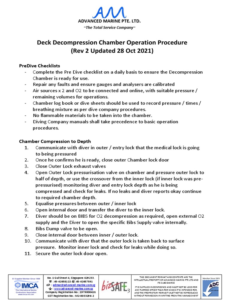 Deck Decompression Chamber Guide | PDF | Scuba Diving | Underwater Diving