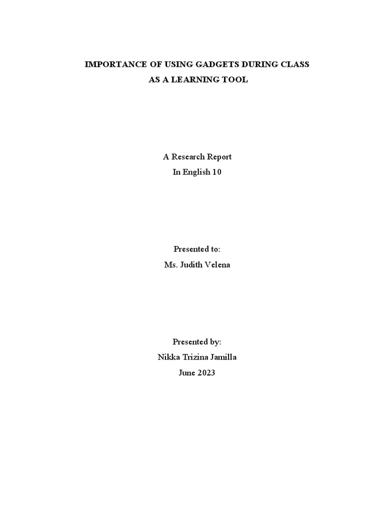 Importance of Using Gadgets During Class (Autosaved) .Docx Edited ...