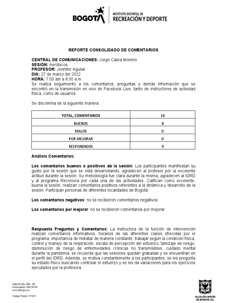 Reporte Central Facebook Live 27-03-2022 7.00 Am | PDF