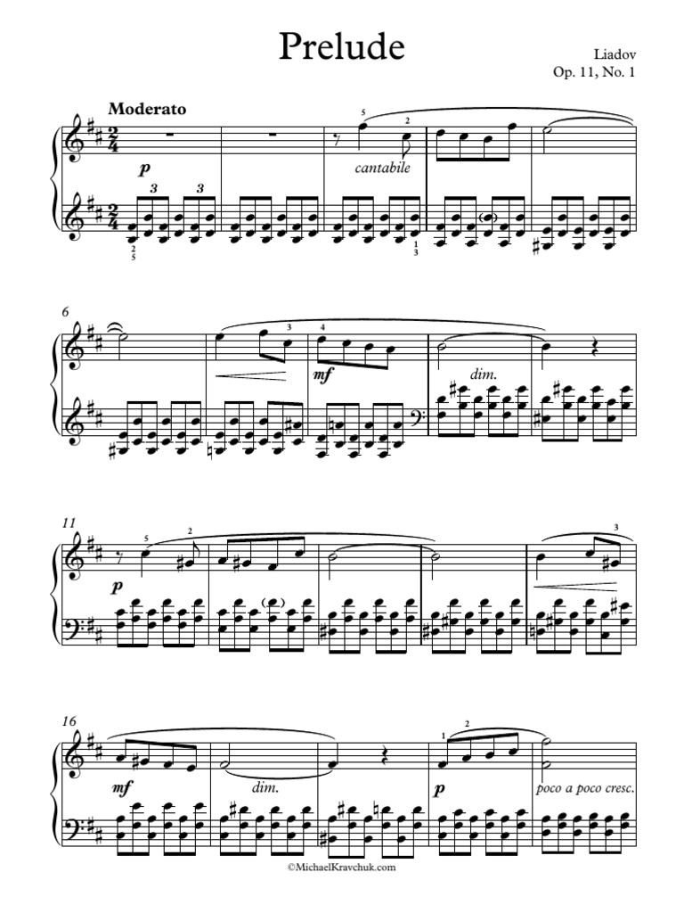 Liadov Prelude Op. 11 No. 1 1 | PDF | Graphèmes | Phonétique