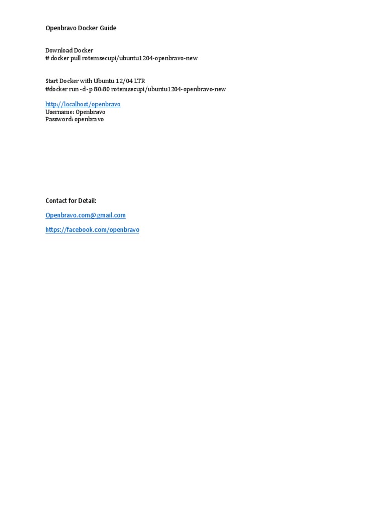 and Start Openbravo Docker | PDF
