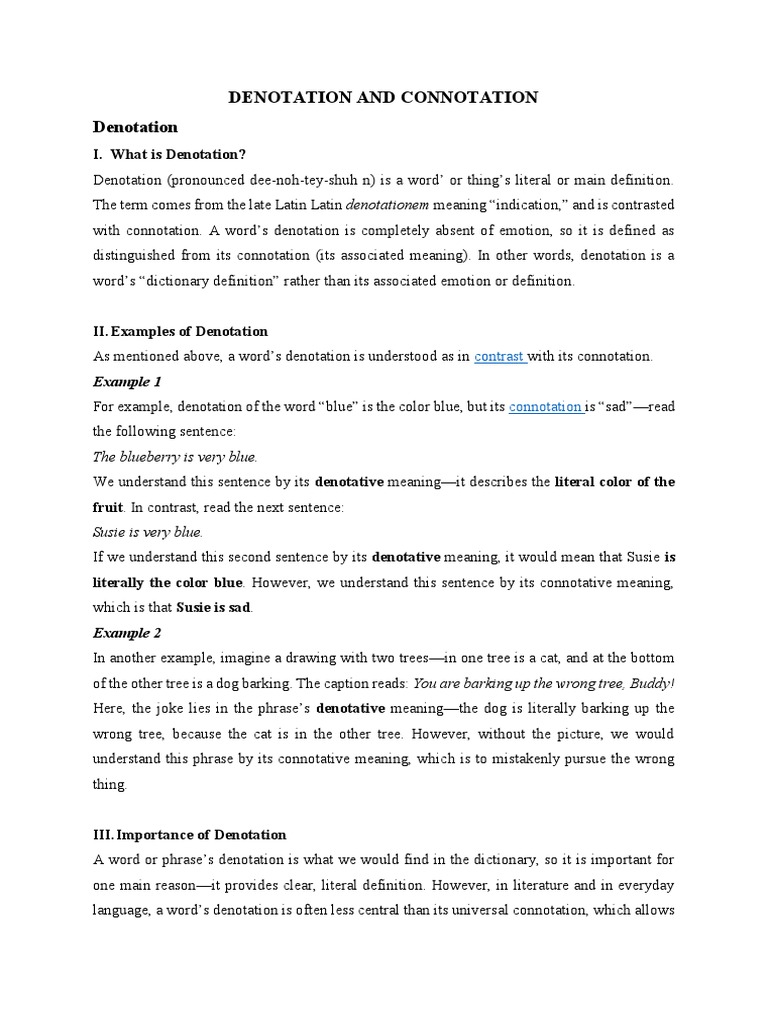 Denotation Conotation | PDF