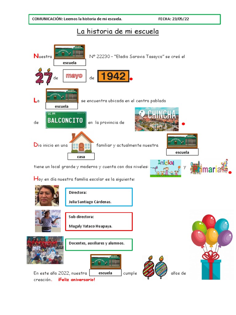 La Historia de Mi Escuela | PDF