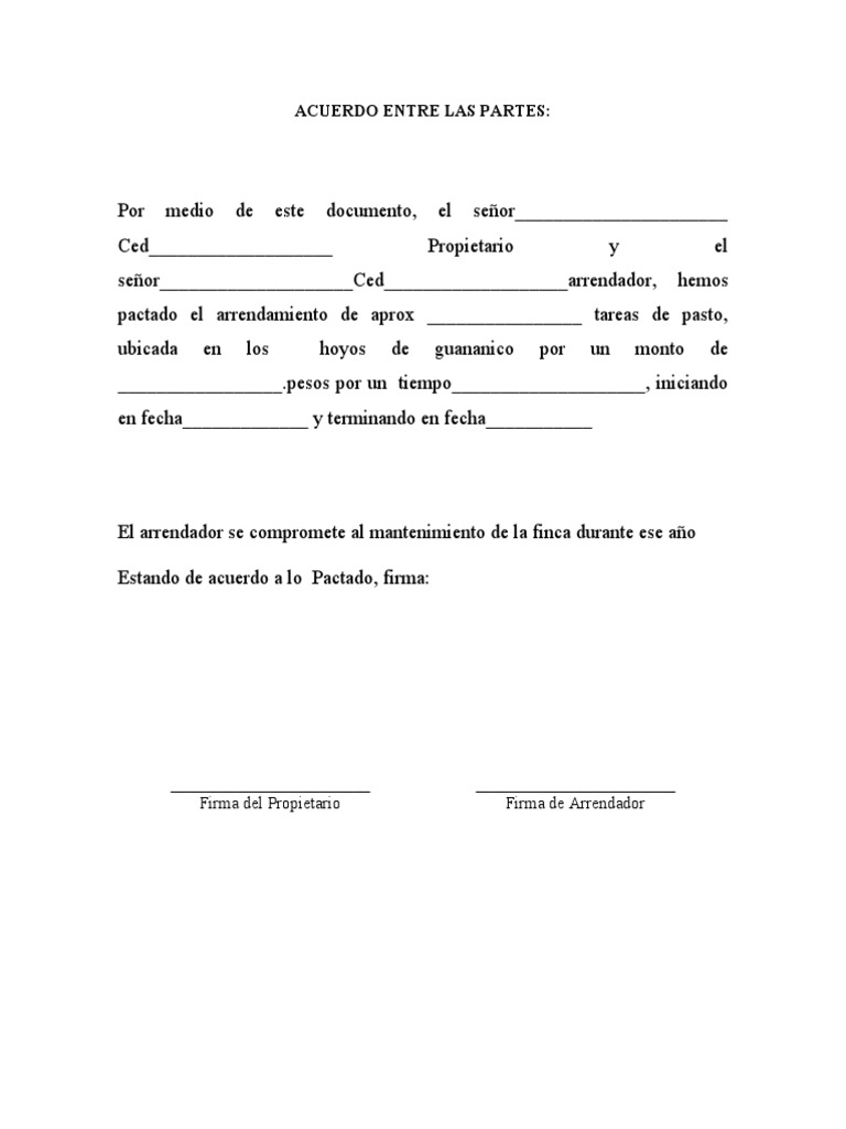 Acuerdo Entre Las Partes | PDF