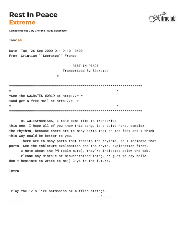 Rest in Peace - Extreme | PDF