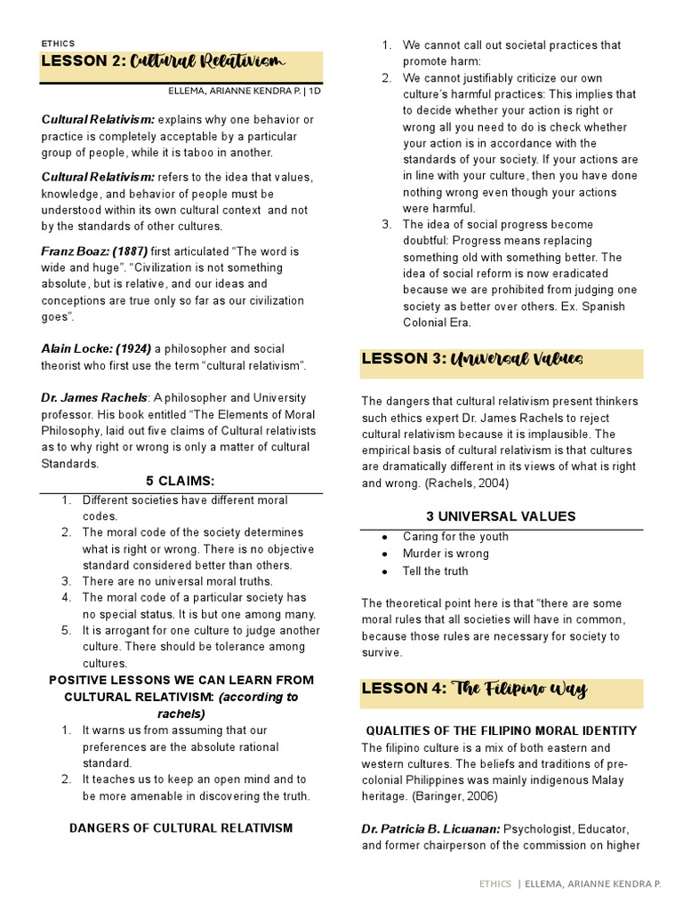 ETHICS CHAPTER 2: Lessons 2-6 | PDF