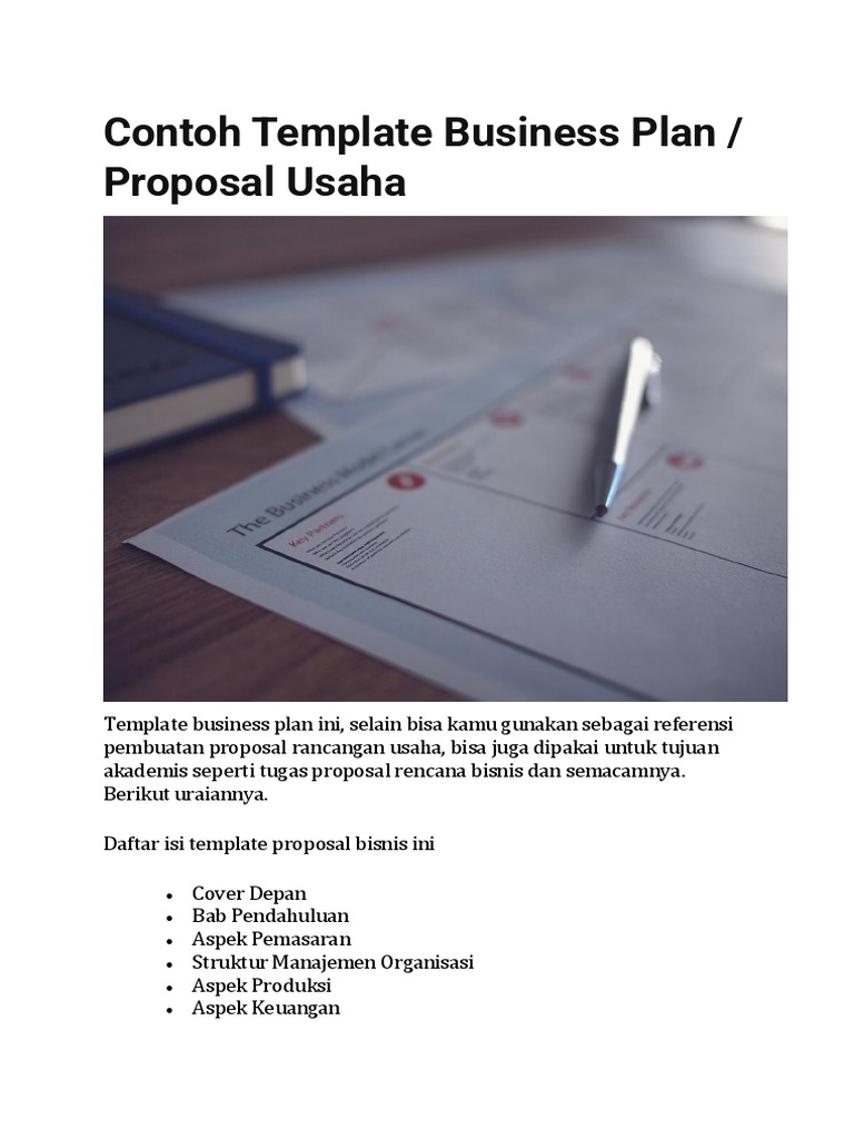 Contoh Template Business Plan-1 | PDF