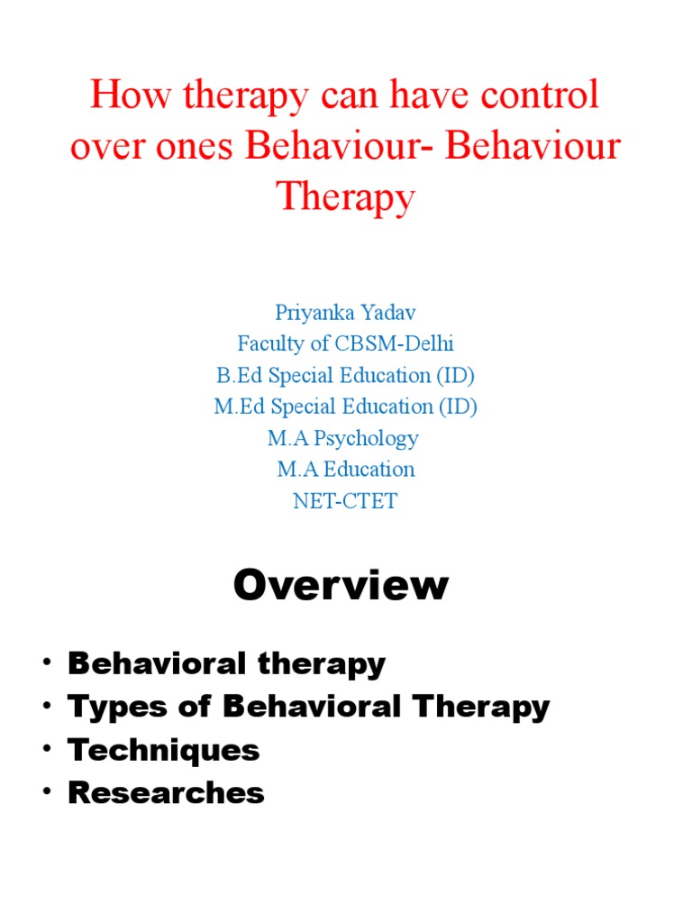 Behaviour Therapy | PDF | Self-Improvement | Science & Mathematics