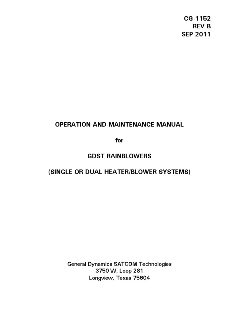 CG1152B Rainblower 220V OM | PDF | Alternating Current | Switch