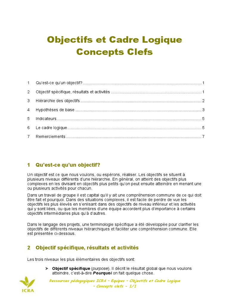 Objectifs Concepts | PDF