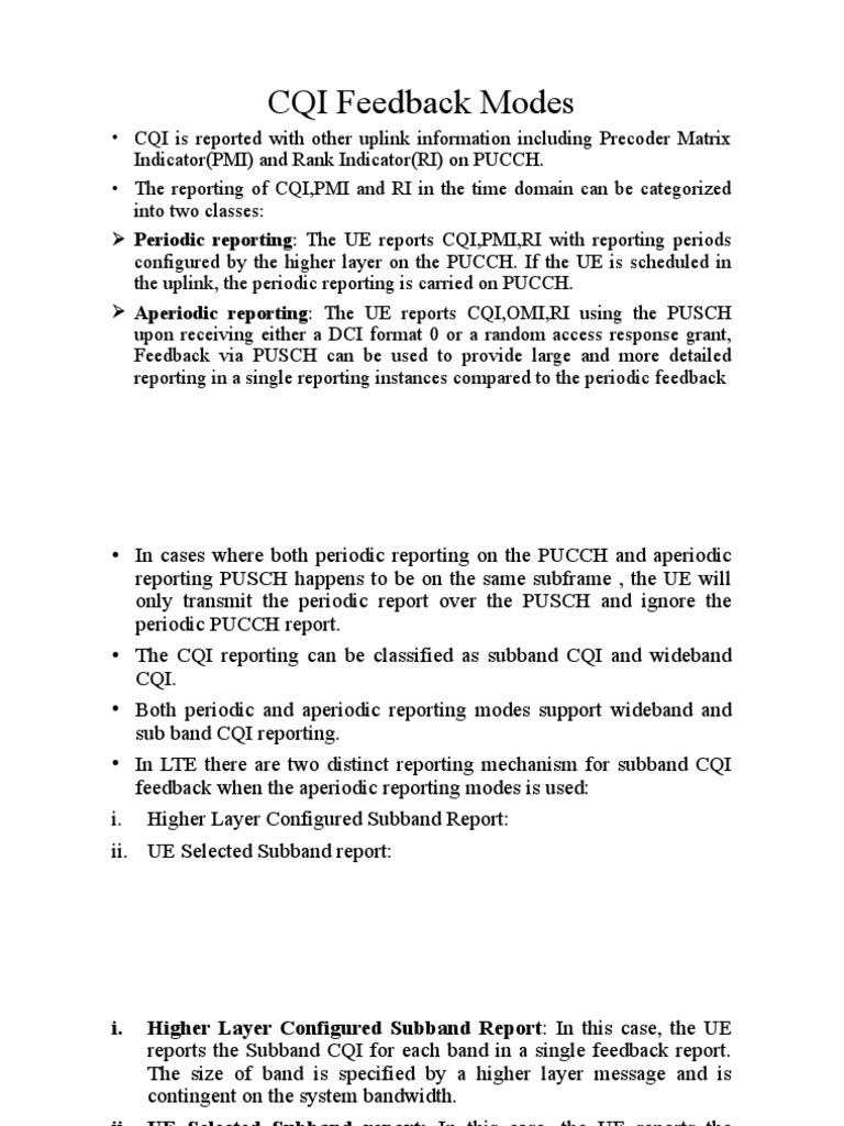 Cqi Feedback Modes Download Free Pdf Mimo Computer Science