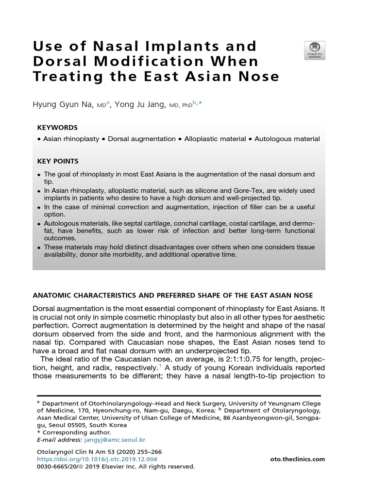 Use of Nasal Implants and Dorsal Modification When Treating The East ...