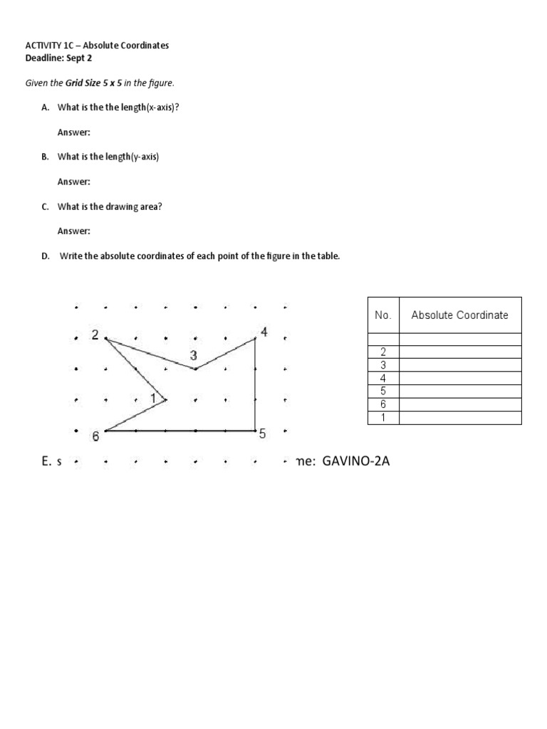 Activity 1C - Absolute Coordinates | PDF