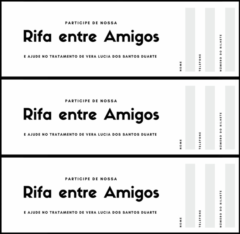 Modelo Preto e Branco de Rifa Simples | PDF