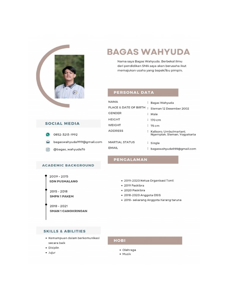 CV Bagas Wahyuda. | PDF