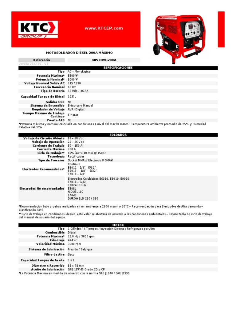 Motosoldador KTC 485-Dwg200a1 | PDF | Motor diesel | Bienes manufacturados