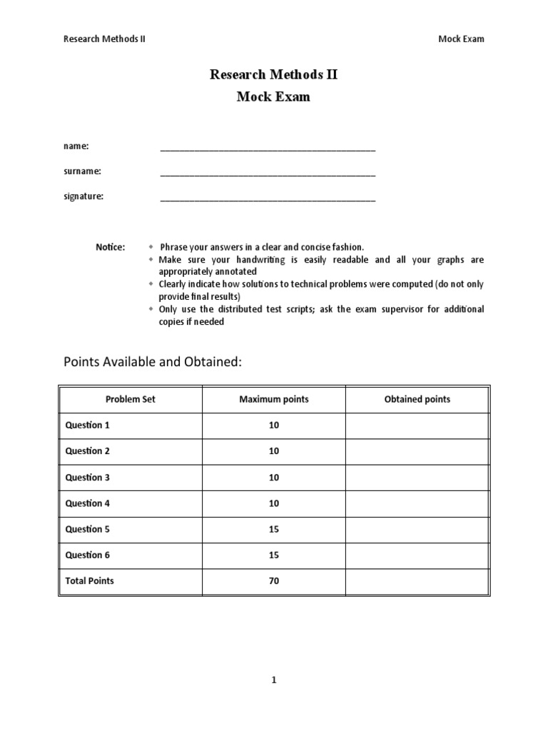 Mock Exam Research Methods II | PDF | Coefficient Of Determination | Errors And Residuals