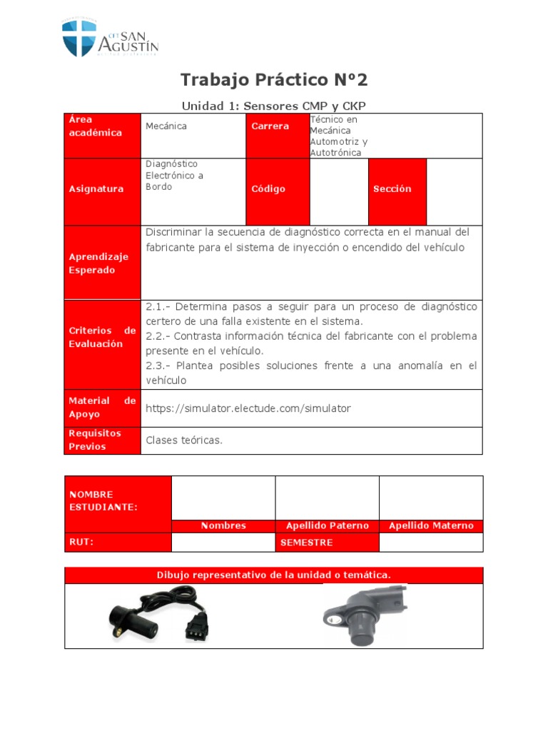Guía Práctica N°2 Sensores CMP y CKP 2023 | PDF | Sensor | Medición