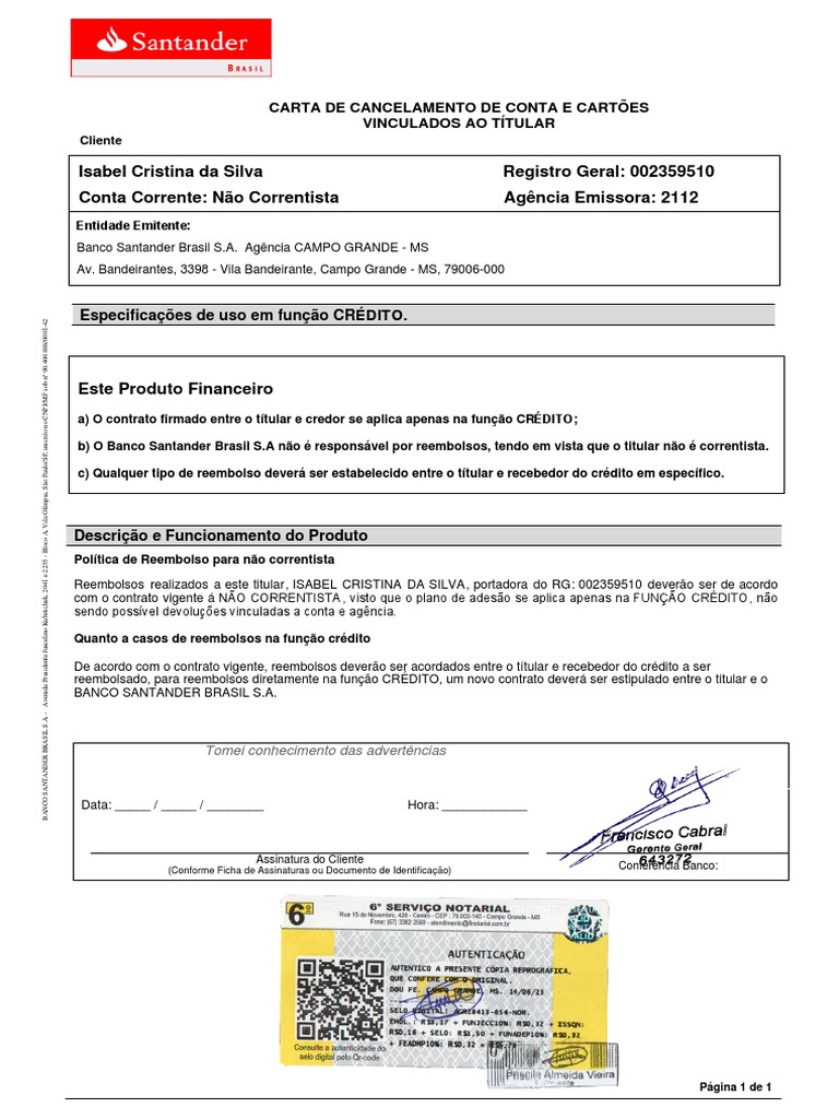 Carta Santander | PDF