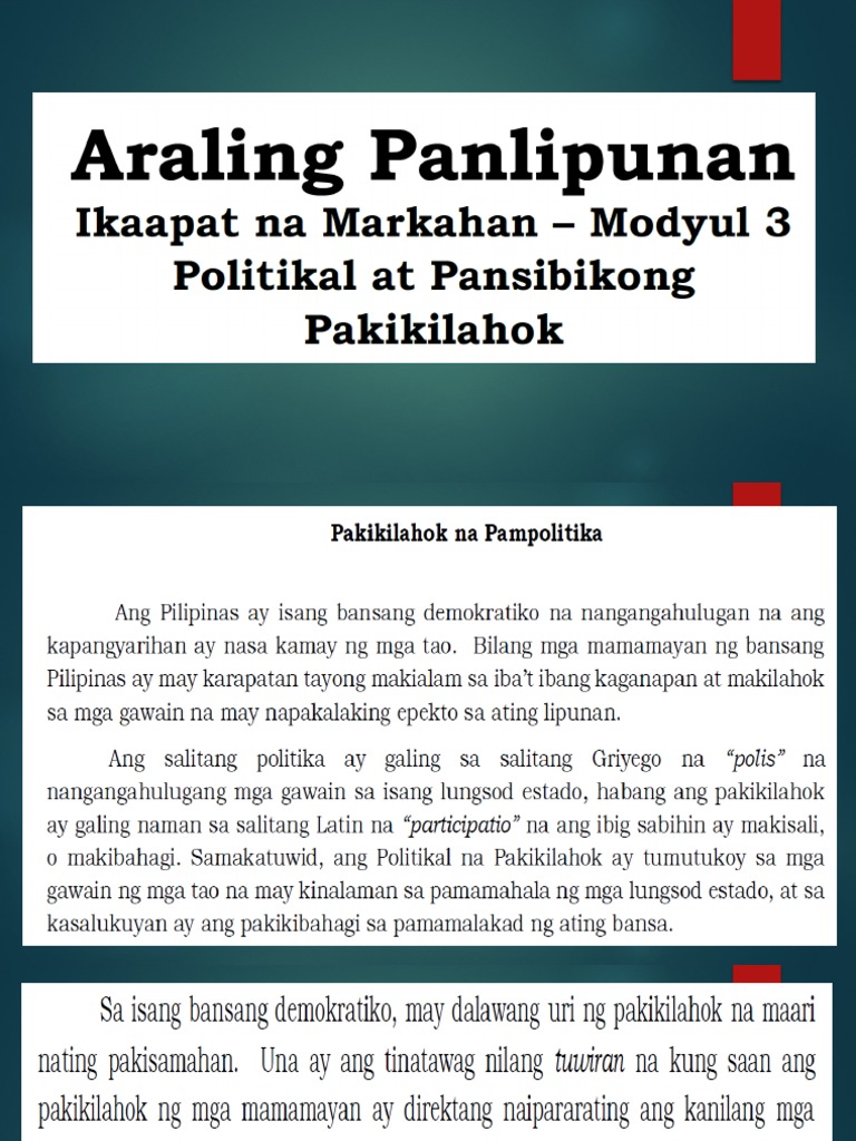 PP Mod 3 Politikal Na Pakikilahok | PDF