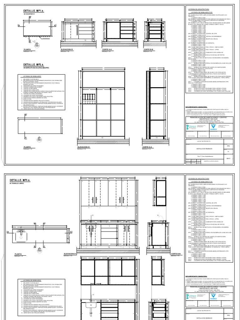 Plano de Detalle de Muebles CRP | PDF | Materiales de construcción ...