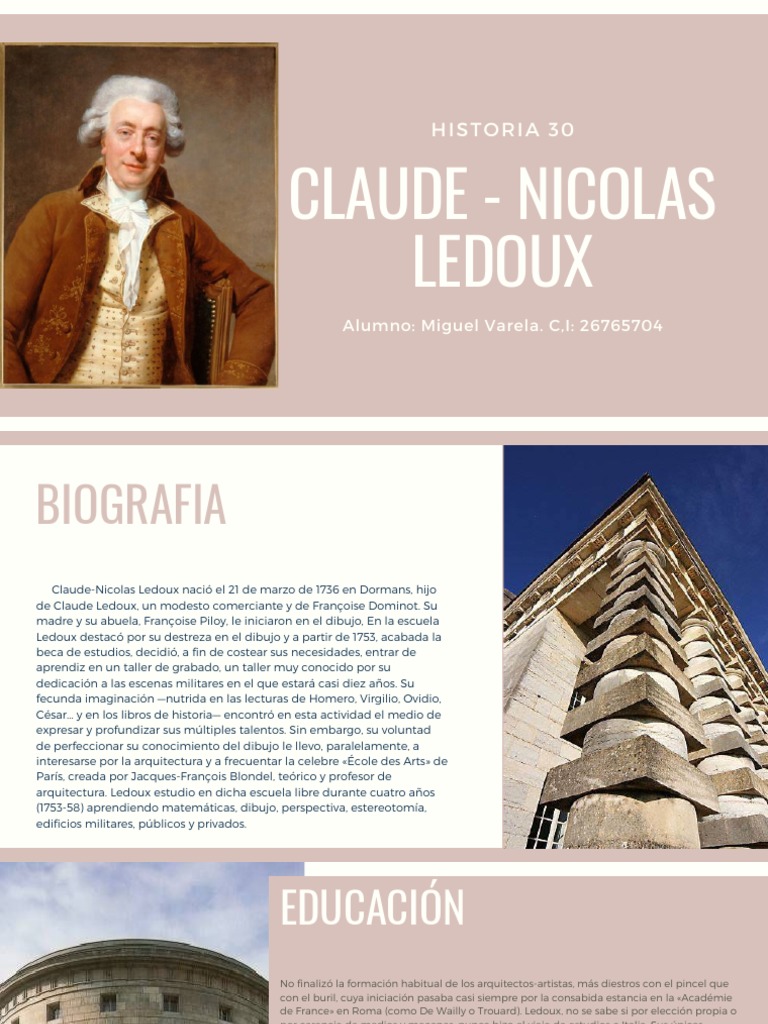 Claude-Nicolas Ledoux: Biografía y Obras | PDF | Ciencias sociales ...