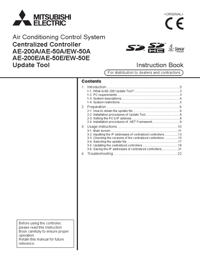 AE-200 EW-50 Instruction Book Update Tool | PDF