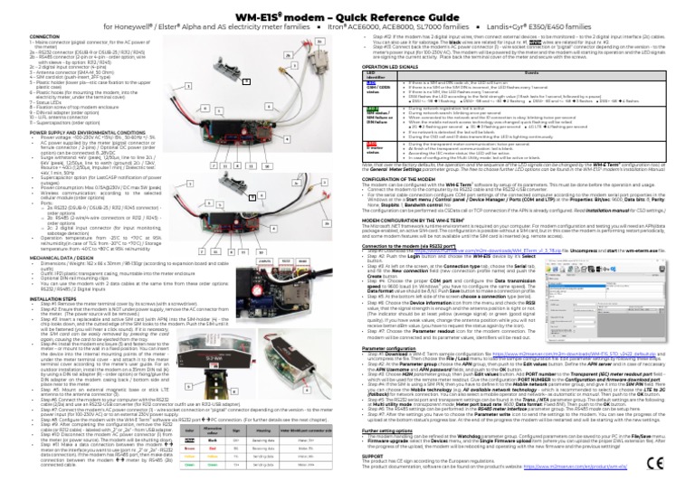 WM-E1S Family Quick Reference Guide ENG v2 00-1 | PDF | Electrical ...