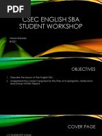English A Sba Reflections Guide CXC | PDF