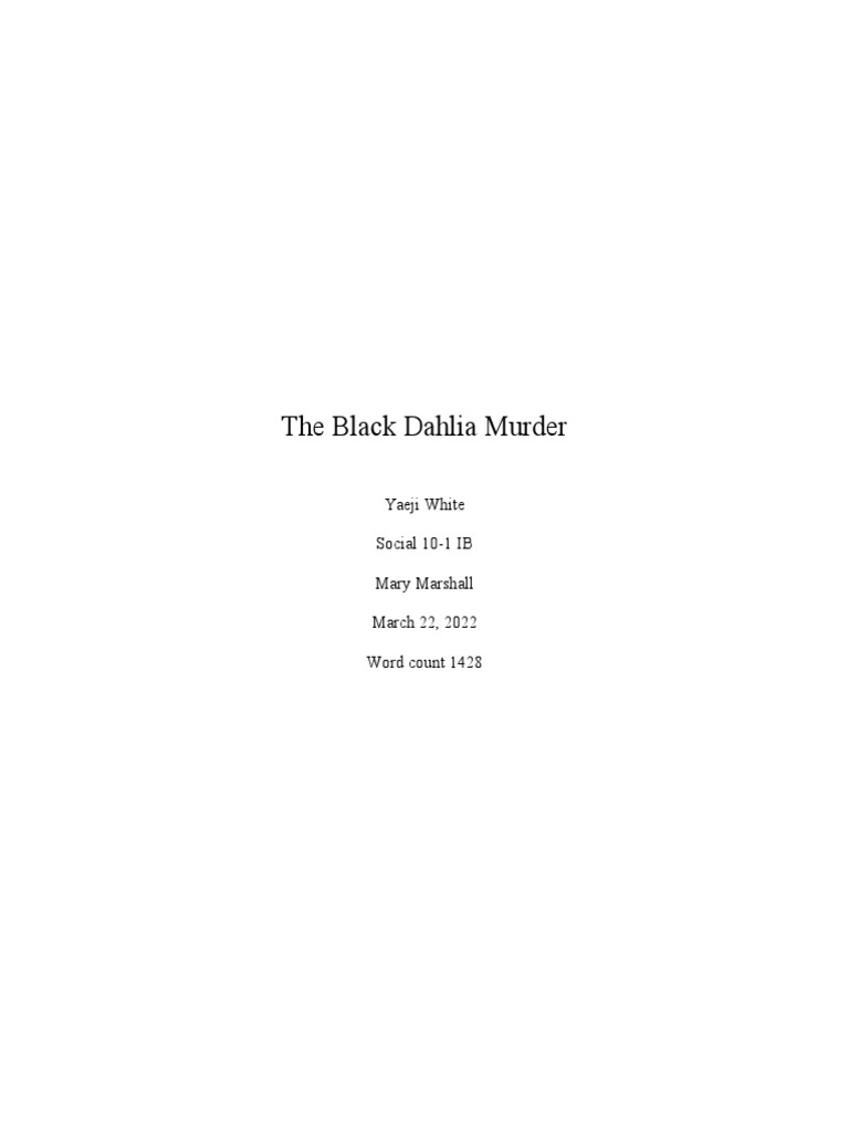 The Black Dahlia Murder | PDF | Crimes | Crime & Violence