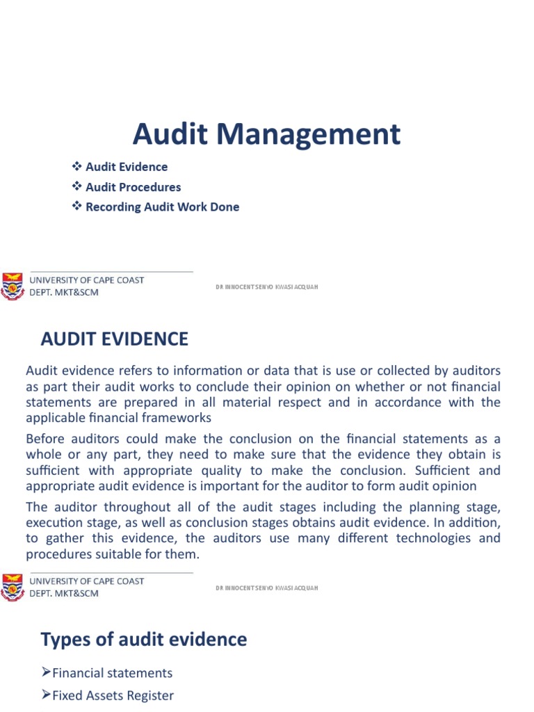 Audit Evidence and Procedures Overview | PDF | Audit | Financial Audit