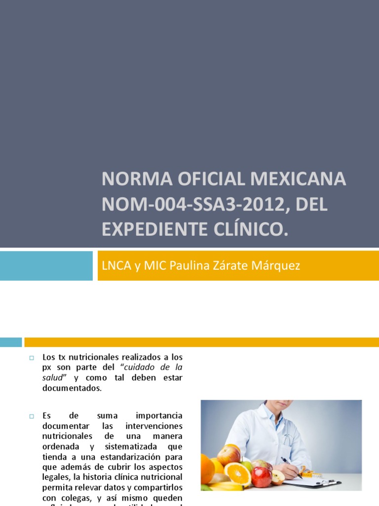 NORMA Oficial Mexicana NOM-004-SSA3-2012, Del Expediente Clínico | PDF