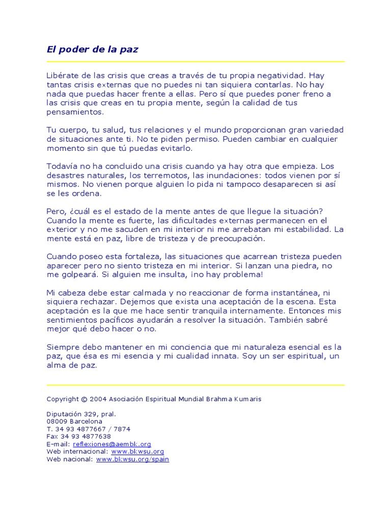 El Poder de La Paz | PDF