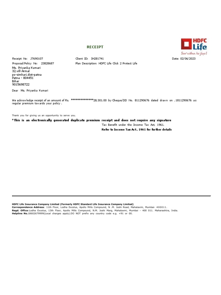 Premium Receipt | PDF | Business | Law