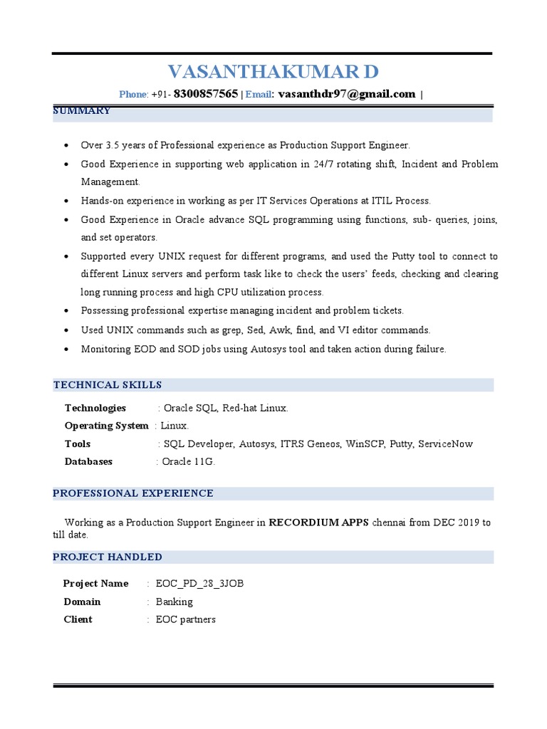 Vasanth 1 Resume | PDF