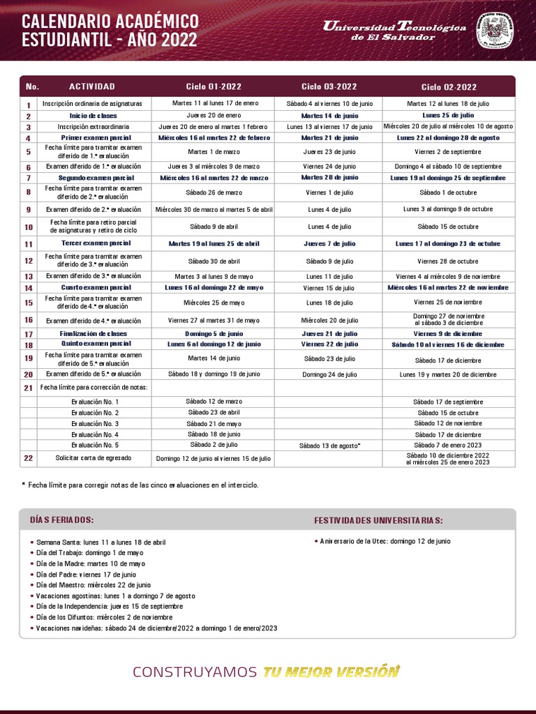 Utec Calendario Académico | PDF