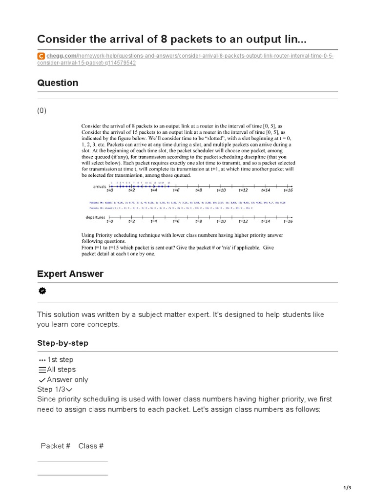 Consider The Arrival of 8 Packets To An Output Lin | PDF | Scheduling (Computing) | Network Packet