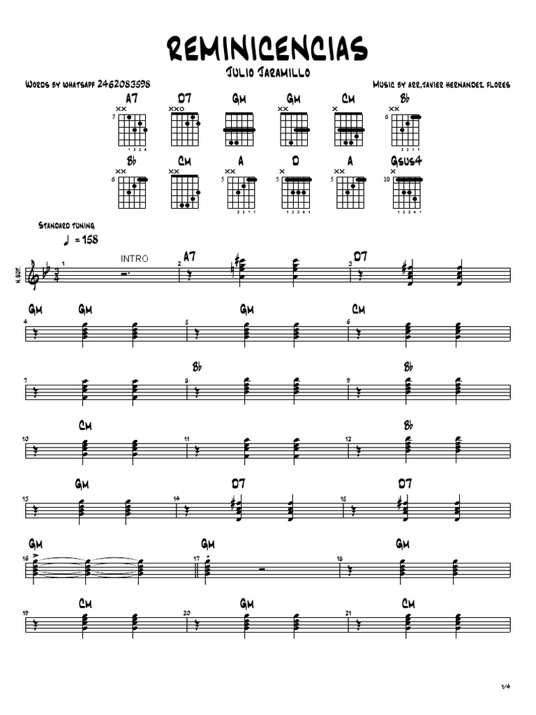 Reminiscencias acompañamiento Guitarra | PDF