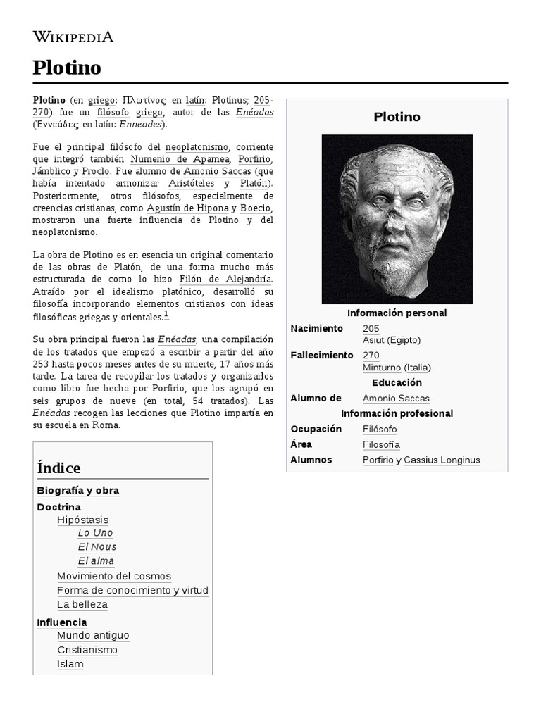 Plotino | PDF | neoplatonismo | Metafísica